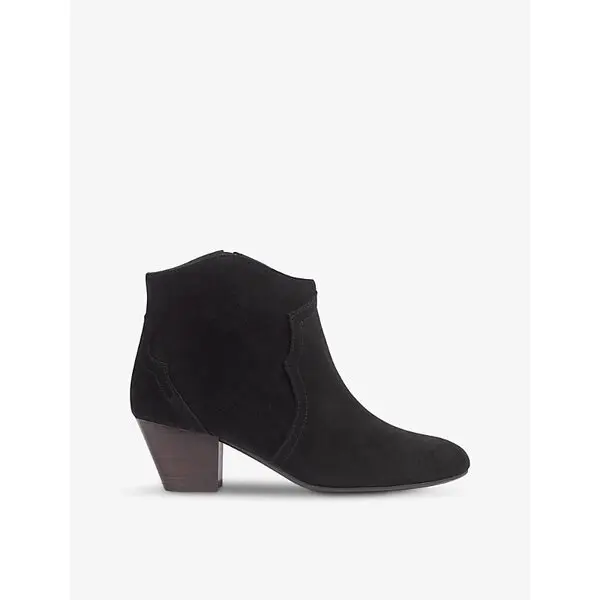 LK BENNETT Leida Western Suede Heeled Ankle Boots