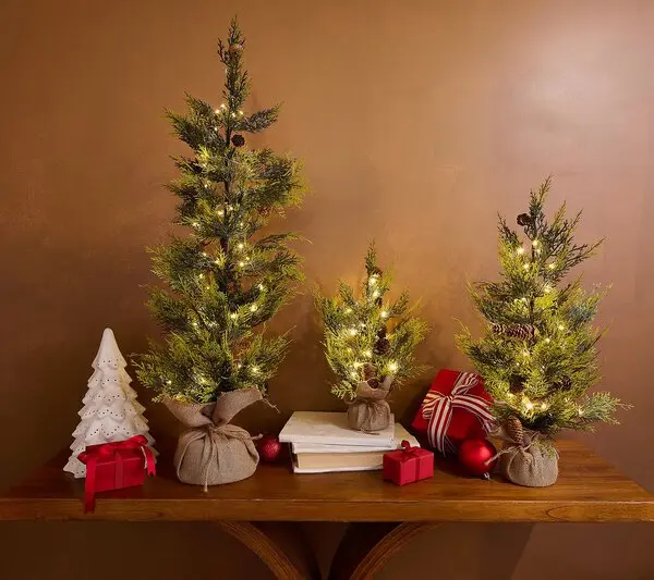 HOME REFLECTIONS Set Of 3 Led Decorative Trees