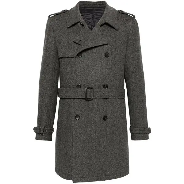 REVERES 1949 Double-breasted Herringbone Trench Coat