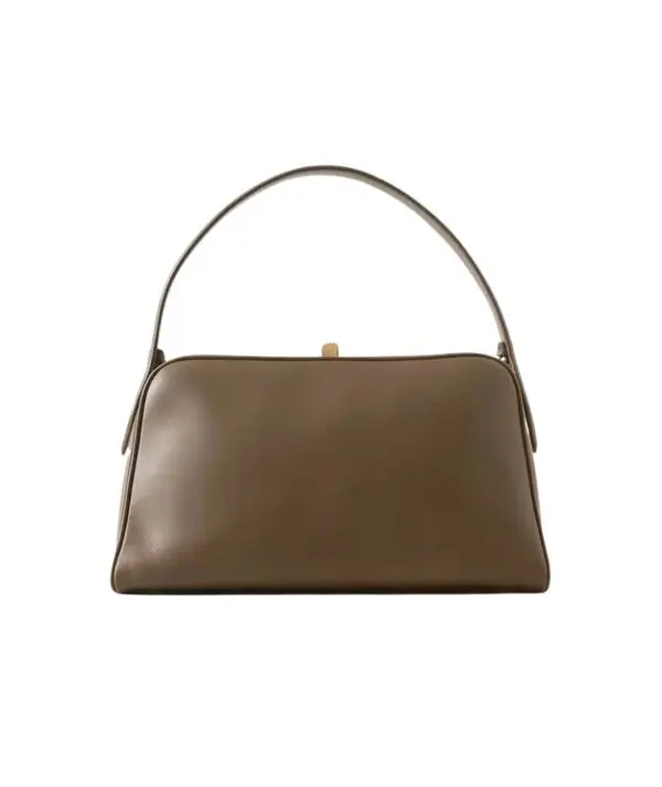 Khaite Cate Leather Top Handle Tote - Brown