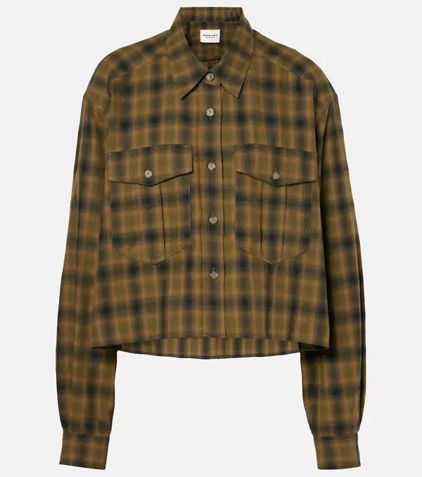 MARANT ETOILE Telina Plaid Cropped Shirt