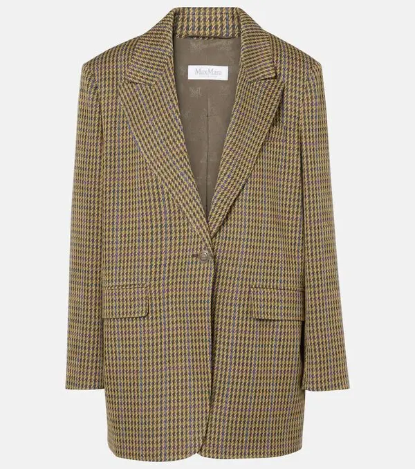Max Mara Atlanta Houndstooth Wool-blend Blazer