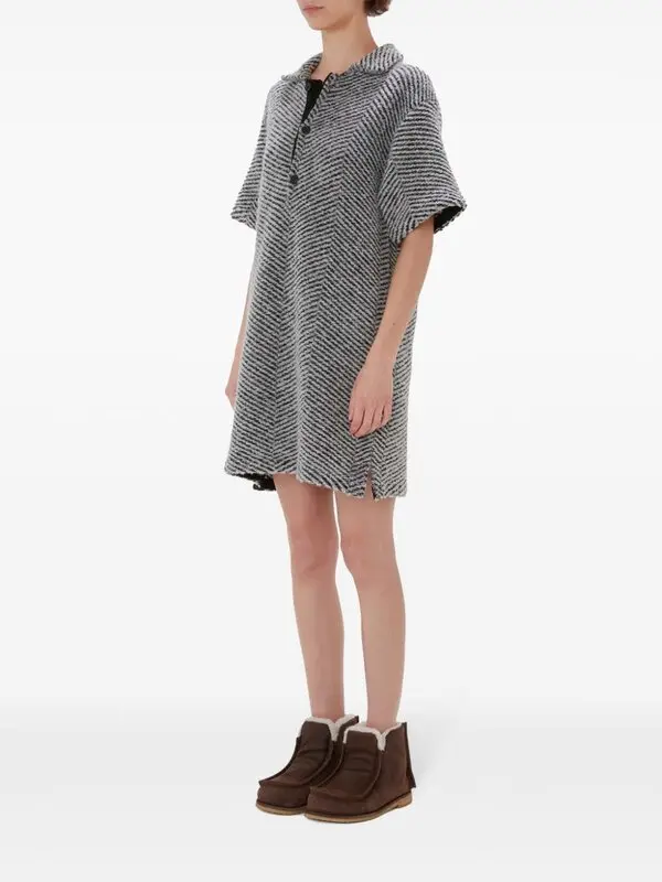 Jw Anderson Logo-Plaque Knit Polo Dress In White - 74% Off | Editorialist