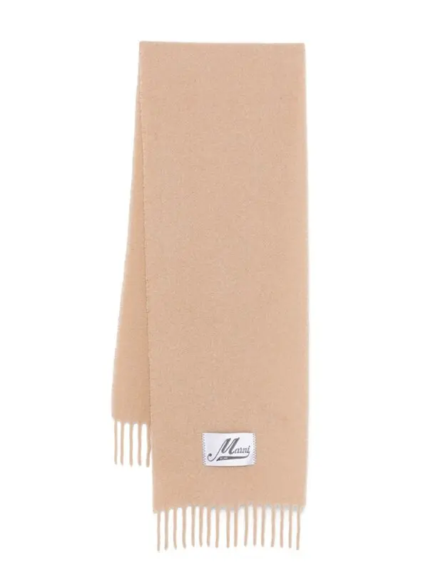 Marni Logo-patch Scarf - Neutrals