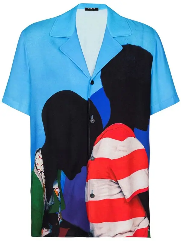 Balmain Prince Gyasi-print Twill Pyjama Shirt