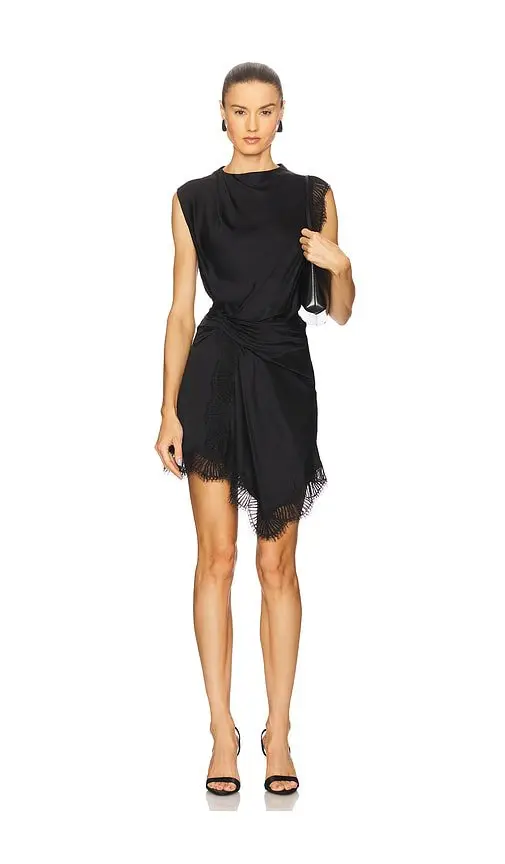 A.L.C. Dion Wrap Mini Dress - Black