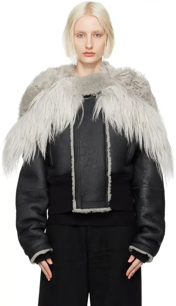 Rick Owens Porterville Cropped Alice Leather Jacket In 090808 