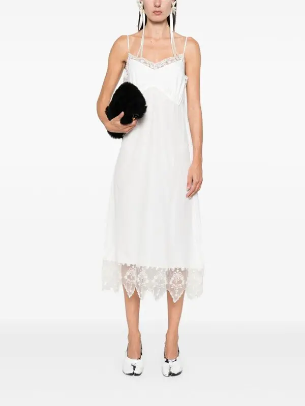 Simone Rocha Lace-trim Midi Dress - White