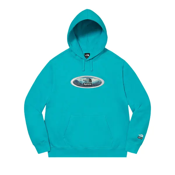 Supreme X The North Face Lenticular Mountains Hooded Sweatshirt - Teal