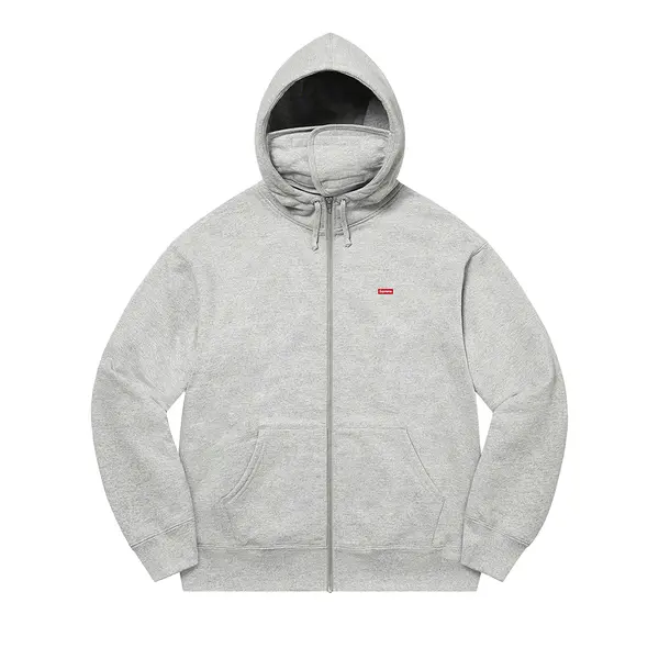 Supreme Small Box Facemask Zip Up Hooded Sweatshirt - Grey