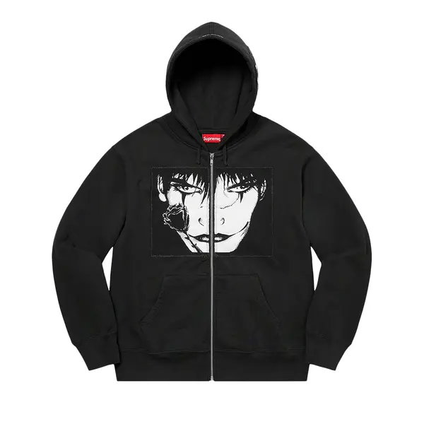 Supreme X The Crow Zip Up Hooded Sweatshirt - Black