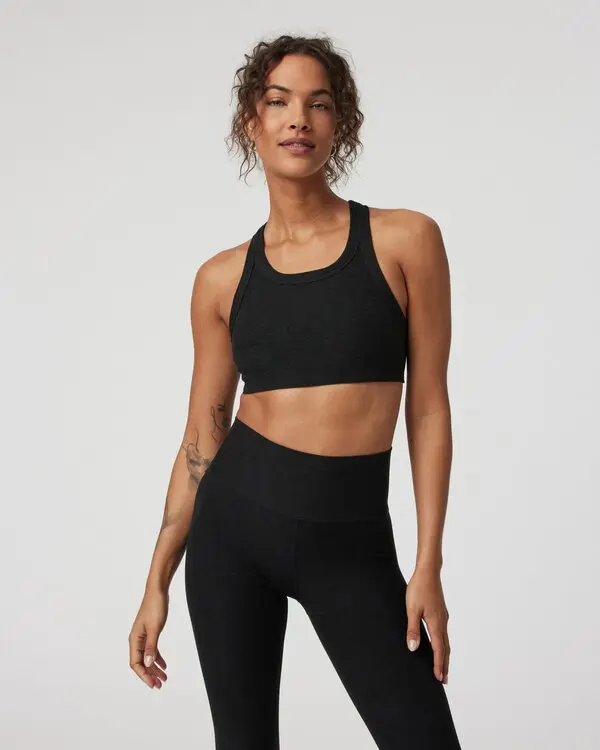 Vuori Elevation Racer Bra - Black Heather