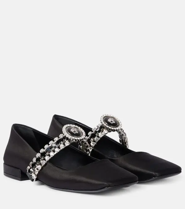 Versace Medusa '95 Embellished Ballet Flats