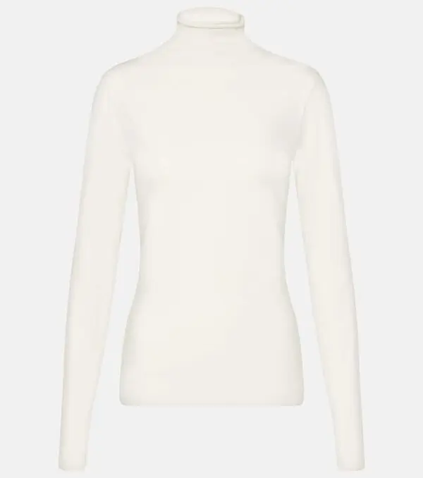 Velvet By Graham & Spencer Talisia Cotton-blend Turtleneck Top - White