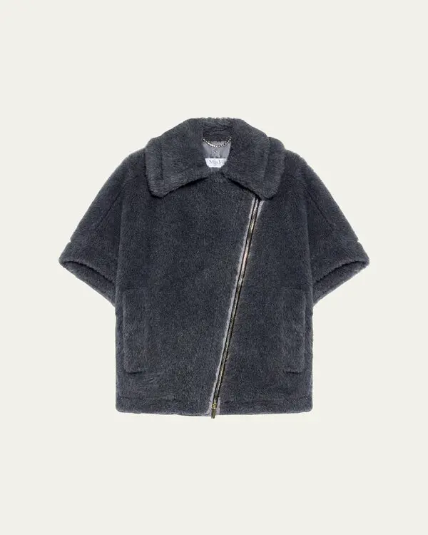 Max Mara Manto Virgin Wool-blend Cape - Dark Grey