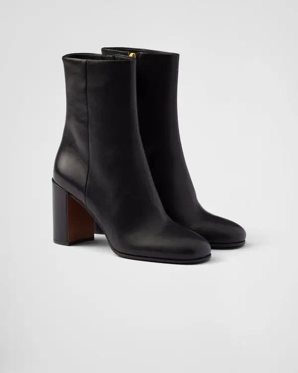 Prada Leather Booties - Black