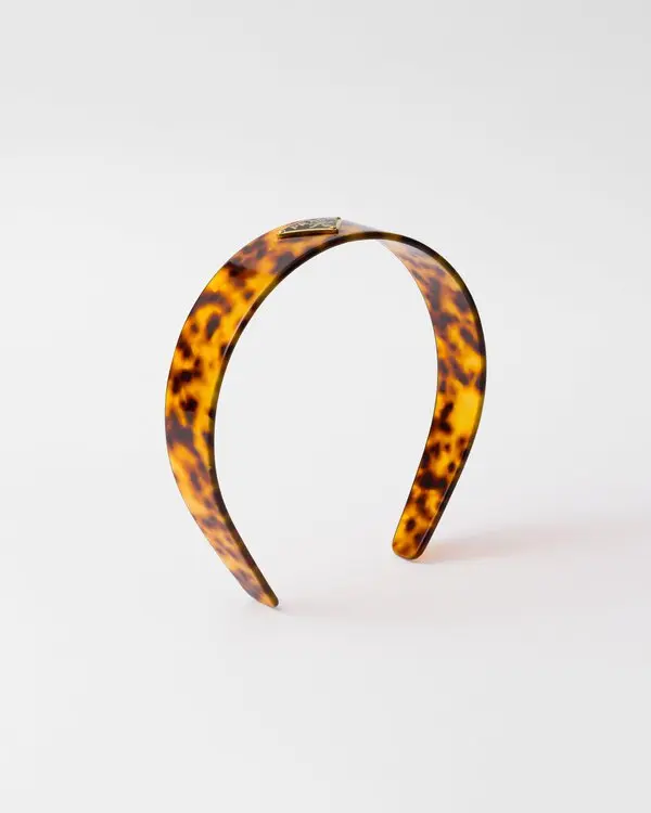 Prada Plexiglas Headband - Honey/tortoiseshell