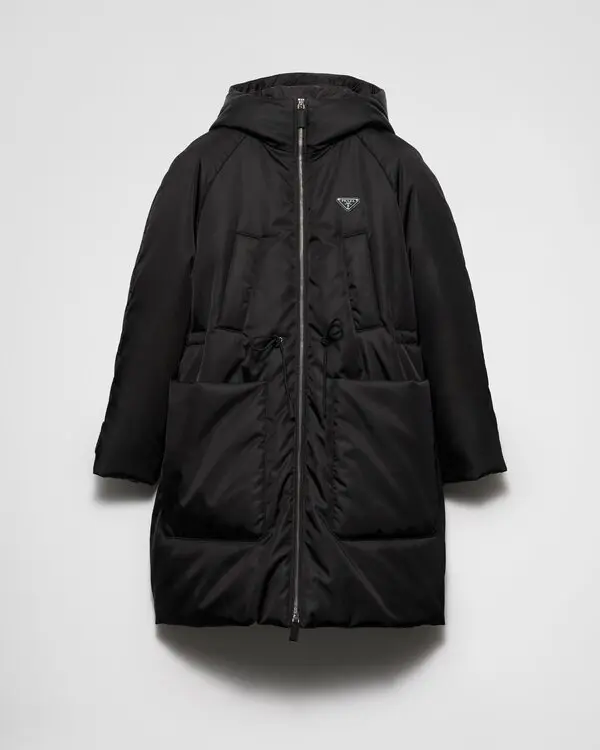 Prada Re-nylon Down Coat - Black