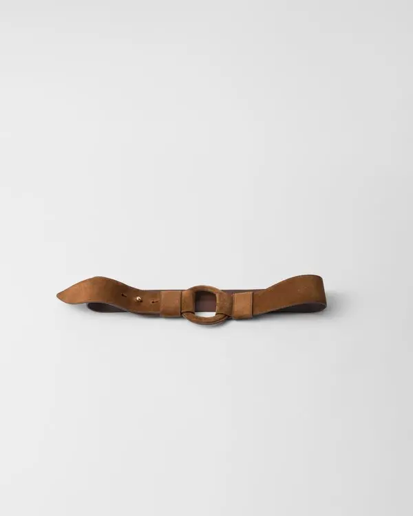 Prada Suede Belt - Cocoa Brown