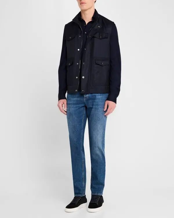 Isaia Technical Wool Vest