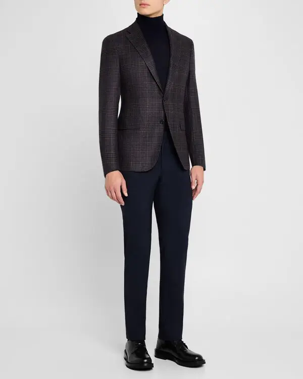 Canali Two-tone Check Sport Coat - Brown