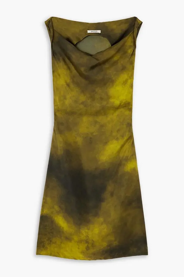 Gauchere Tie-dyed Twill Draped Dress
