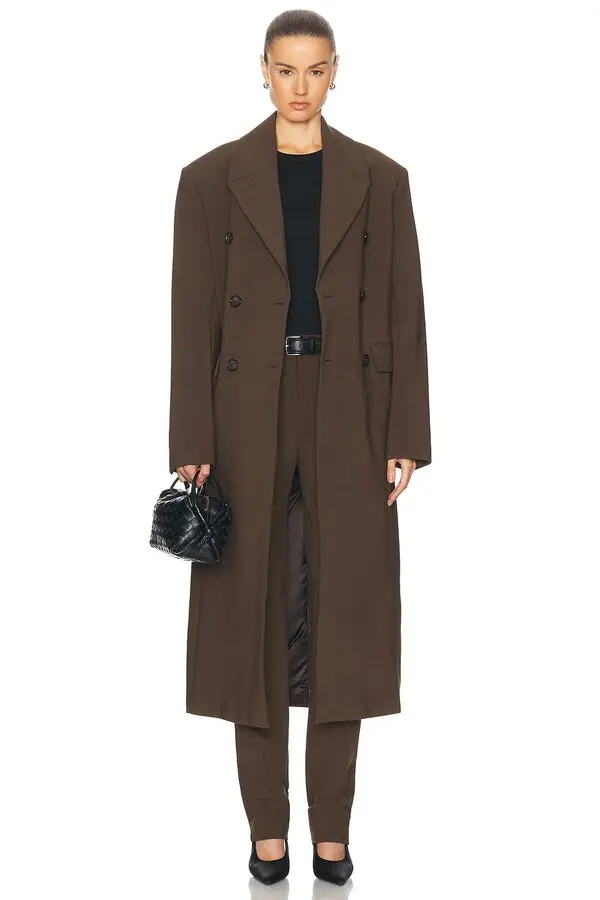 TOTÊME Broad Midi Coat - Bark