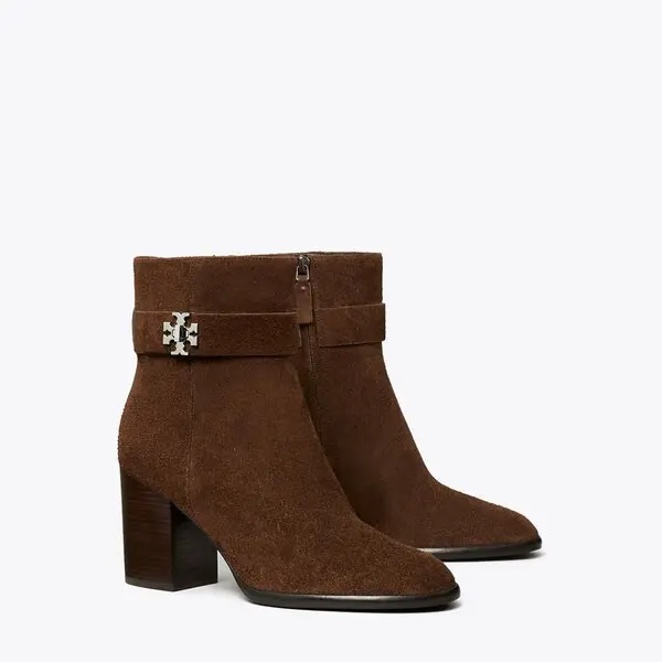 Tory Burch Turnlock Heeled Ankle Boots - Dark Cocoa