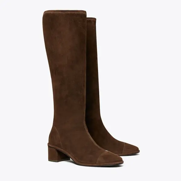 Tory Burch Cap-toe Knee-high Boot - Dark Cocoa