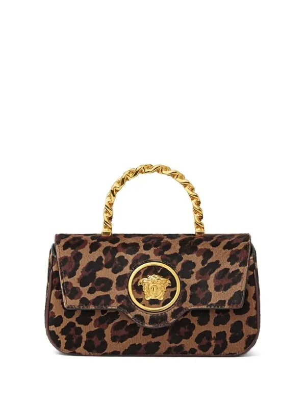 Versace La Medusa Leopard-print Mini Bag - Brown