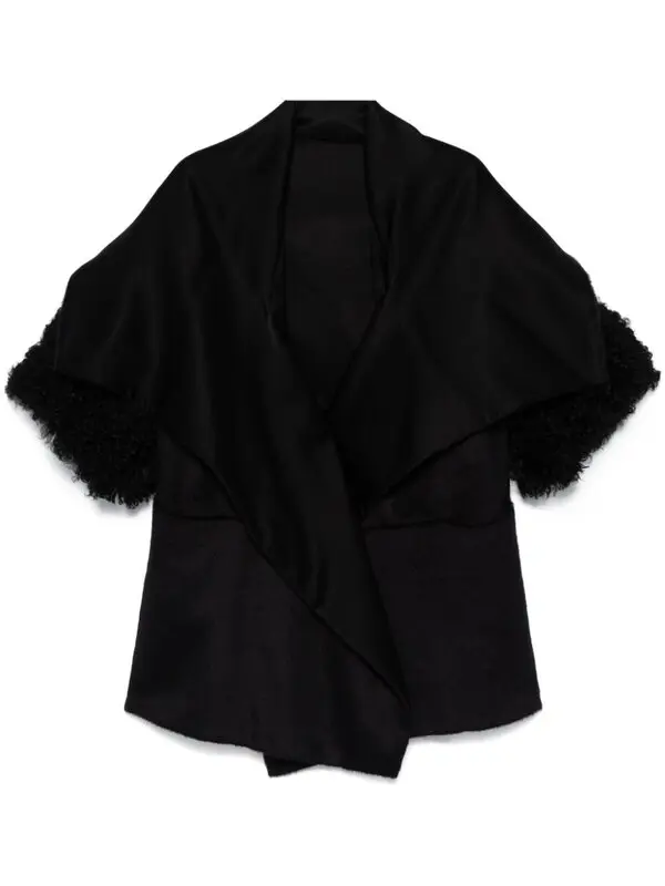 Alberta Ferretti Shearling Trimmed Cape