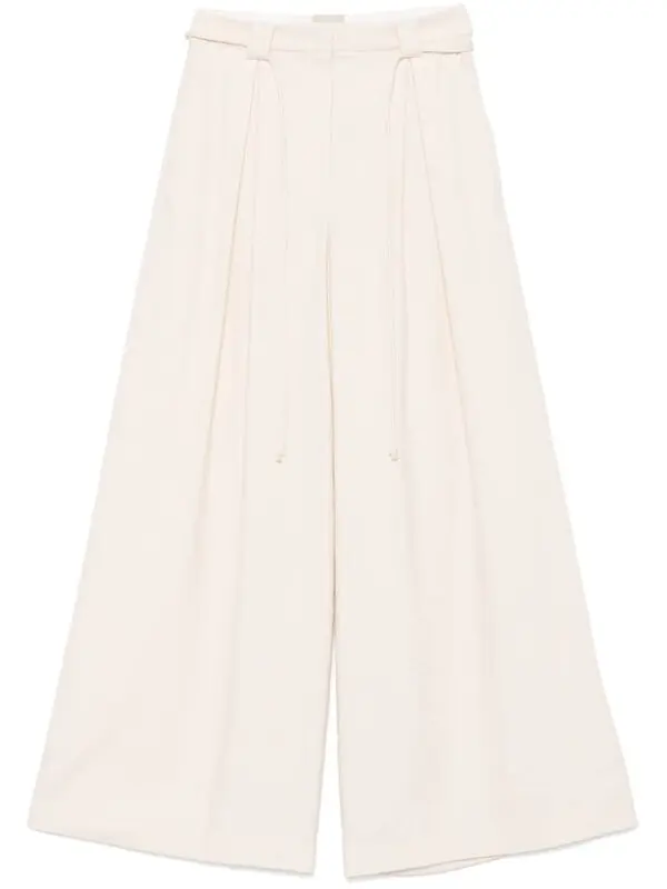 THE GARMENT Herringbone Pleated Wide Leg Trousers