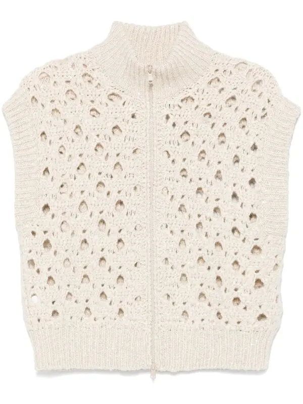 Brunello Cucinelli Sequinned Cardigan - Neutrals