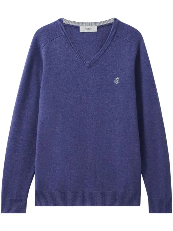 Pringle Of Scotland Wool V-neck Sweater - Blue