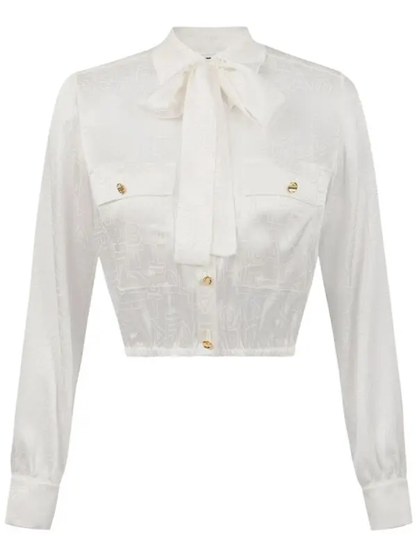 Elisabetta Franchi Jacquard Blouse - Neutrals
