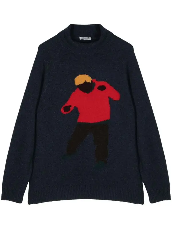 LEATHERSMITH OF LONDON Intarsia-knit Wool Jumper