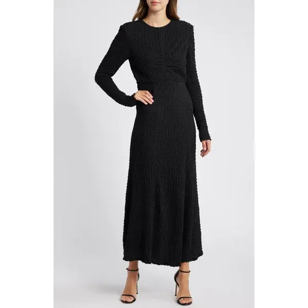 QUINCY MAE Textured Midi Dress
