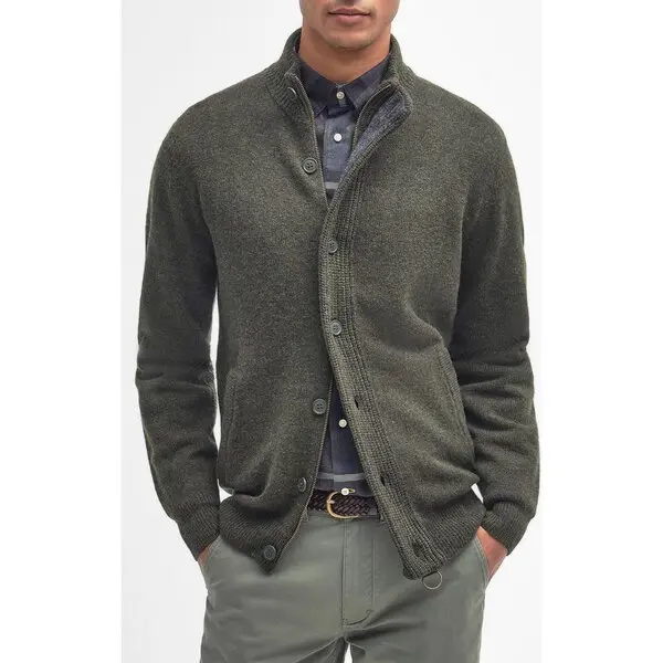 Barbour Elbow Patch Wool Cardigan