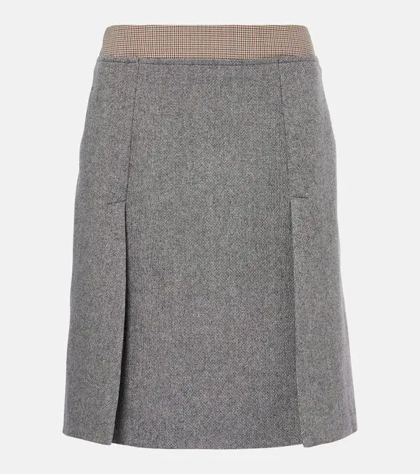 Sportmax Riga Tweed Midi Skirt - Grey