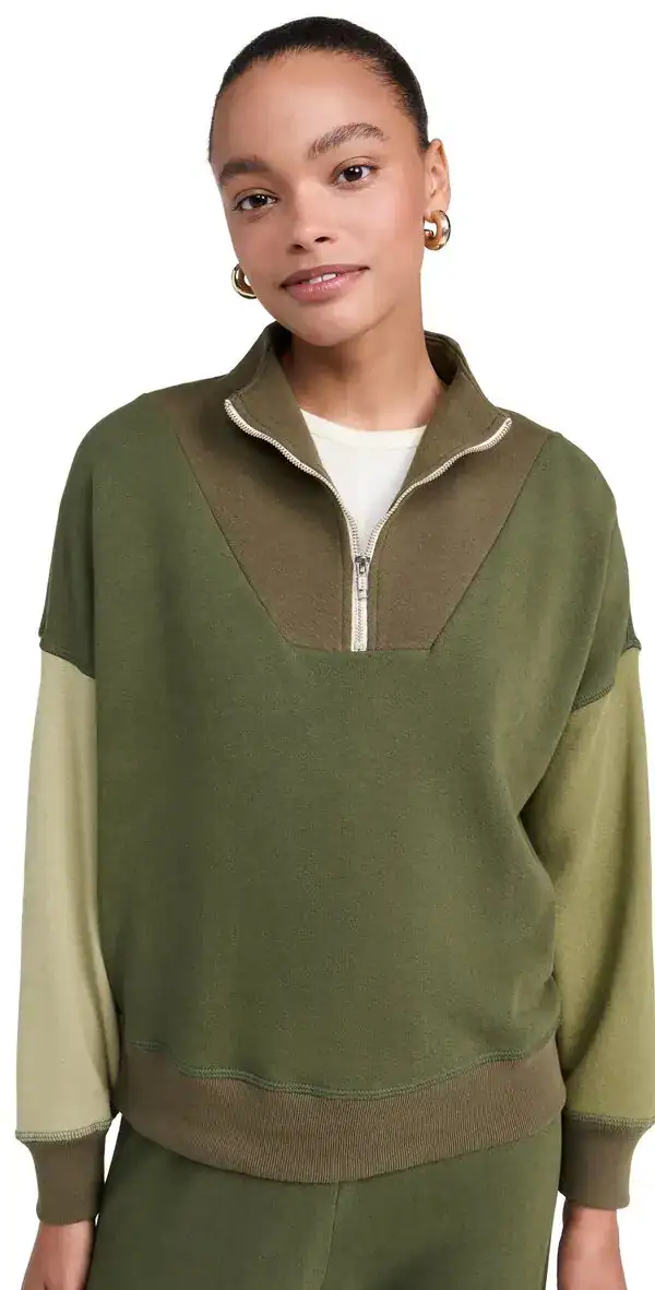 The Colorblock Trail Sweatshirt In Army Green 30% Off