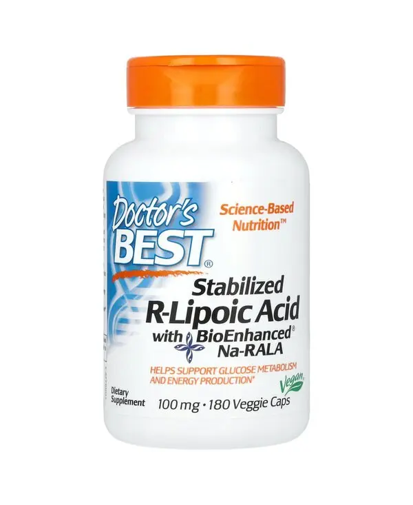 DOCTOR'S BEST Stabilized R-lipoic Acid 100 Mg 180 Veggie Caps