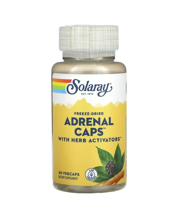 SOLARAY Freeze-dried Adrenal Caps With Herb Activators 60 Vegcaps