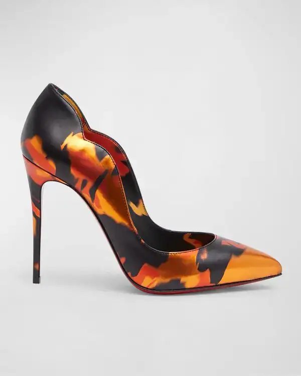 Christian Louboutin Hot Chick Fire Red Sole Pumps Multi