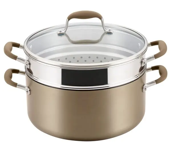 ANOLON Hard-anodized Stockpot With Steamer Inse Rt, 8.5qt
