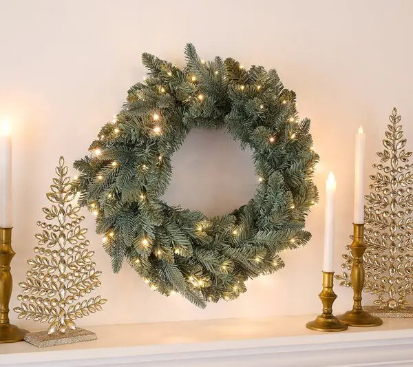 BETHLEHEM LIGHTS As Is 24' Wreath W/ 3-in-1 Micro Leds