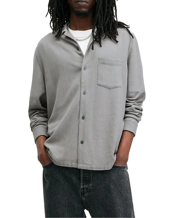 All Saints Cudi Long Sleeve Shirt - Radio Grey