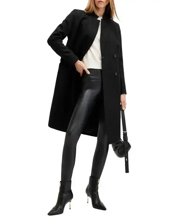 Allsaints Sidney Coat In Black - 60% Off | Editorialist