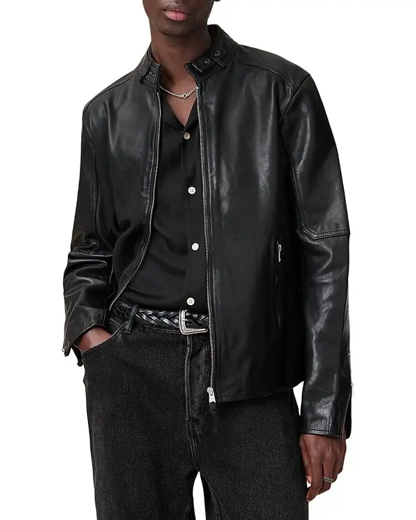All Saints Cora Slim Fit Zip-up Jacket - Jet Black