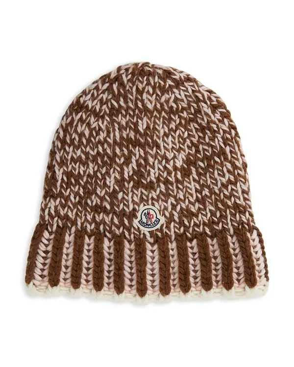 Moncler Logo Beanie - Brown