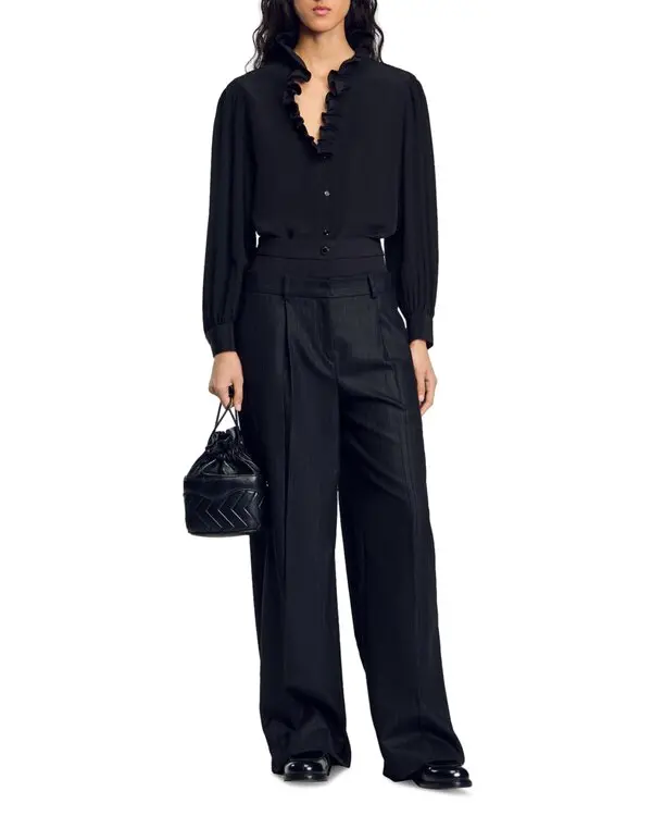 Sandro Li Silk Shirt - Black
